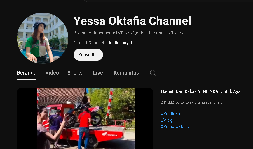 Mengenal Dekat Adik Yeni Inka! Profil Biodata Yesa Oktafia Umur Tanggal Lahir Asal Dan Agama ...